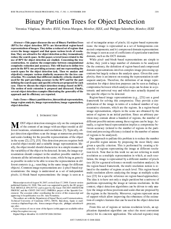 (PDF) Binary Partition Trees for Object Detection