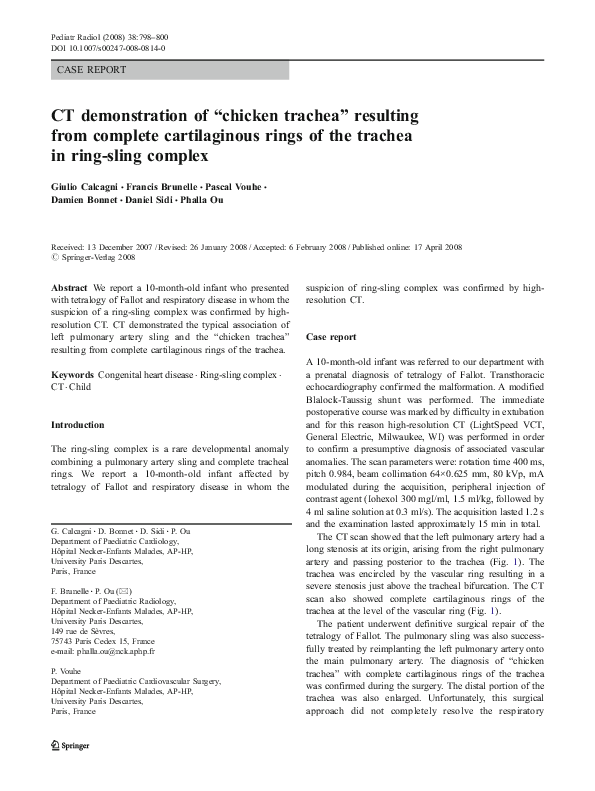 (PDF) CT demonstration of “chicken trachea” resulting from complete ...