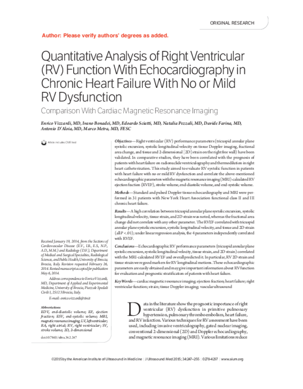 (PDF) Right ventricular systolic function assessment: rank of echocardiographic methods vs ...