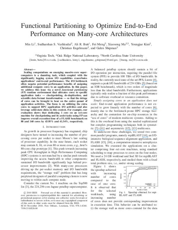 Pdf Functional Partitioning To Optimize End To End Performance On