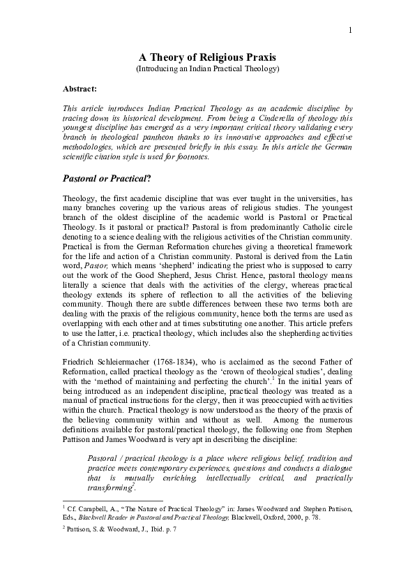 (PDF) A Theory of Praxis