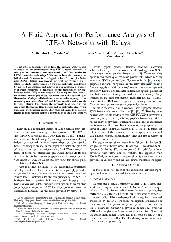 (PDF) A fluid approach for performance analysis of LTE-A networks with ...