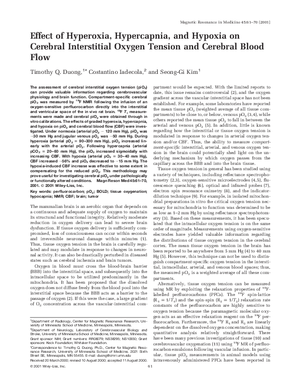 (PDF) Effect of hyperoxia, hypercapnia, and hypoxia on cerebral ...