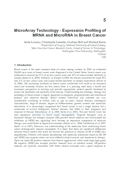 (PDF) MicroArray Technology - Expression Profiling of MRNA and MicroRNA ...