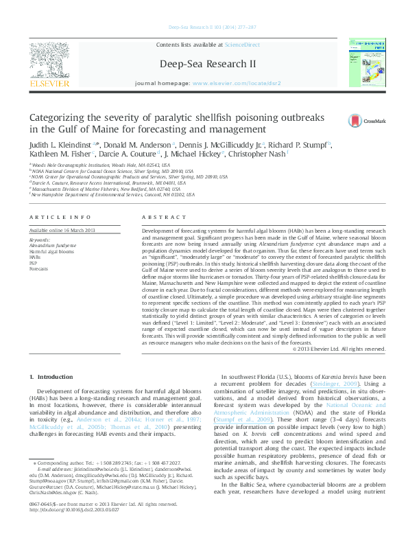 (PDF) Categorizing the severity of paralytic shellfish poisoning ...