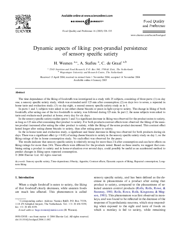 (PDF) Experienced and remembered pleasure for meals: Duration neglect ...