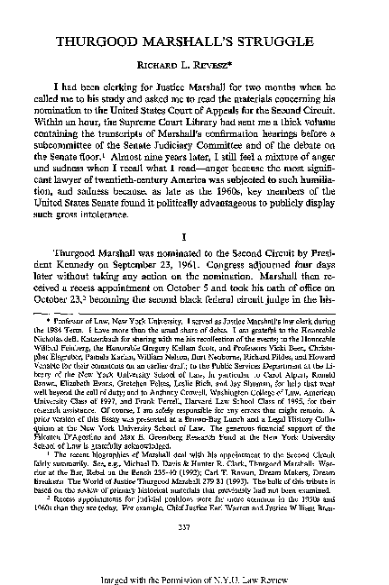 (PDF) Thurgood Marshall's Struggle
