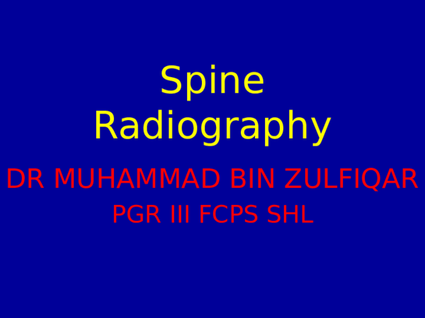 (PPT) Spine Radiography