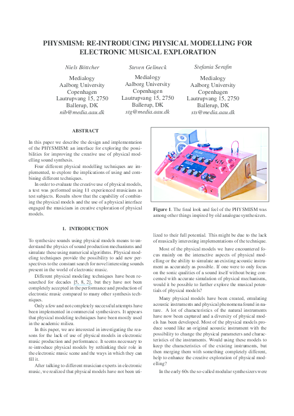(PDF) Physmism: Re-Introducing Physical Modelling for Electronic ...