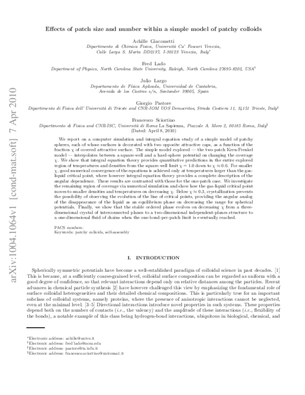 (PDF) Effects of patch size and number within a simple model of patchy ...