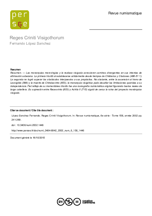 (PDF) Reges Criniti Visigothorum