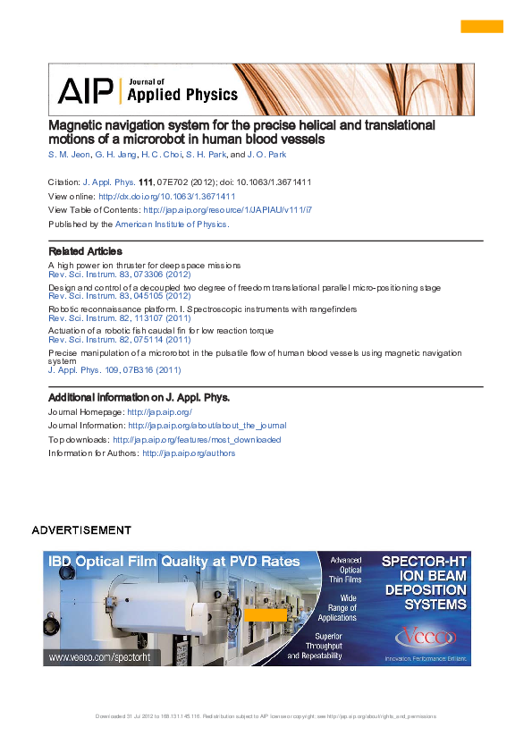 Pdf Magnetic Navigation System For The Precise Helical And
