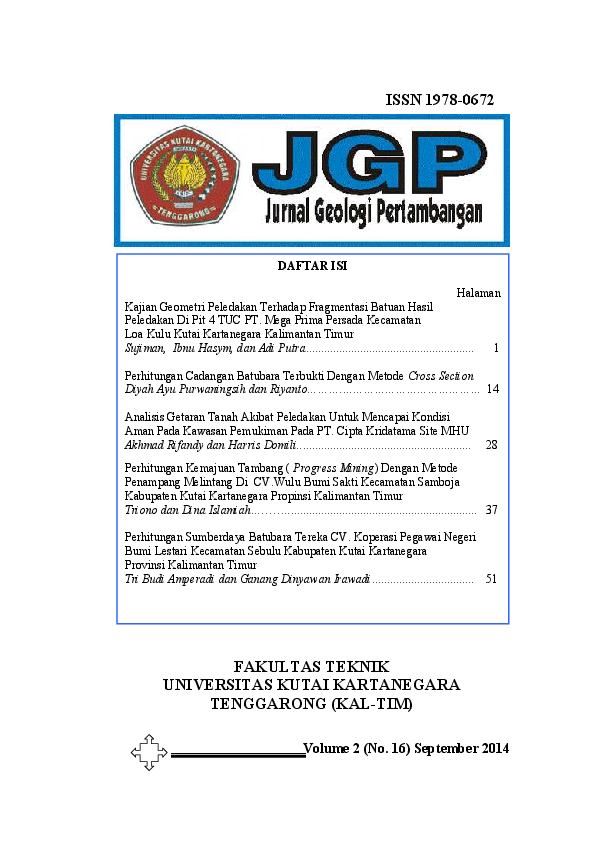(PDF) Kajian Geometri Peledakan Terhadap Fragmentasi Batuan Hasil ...