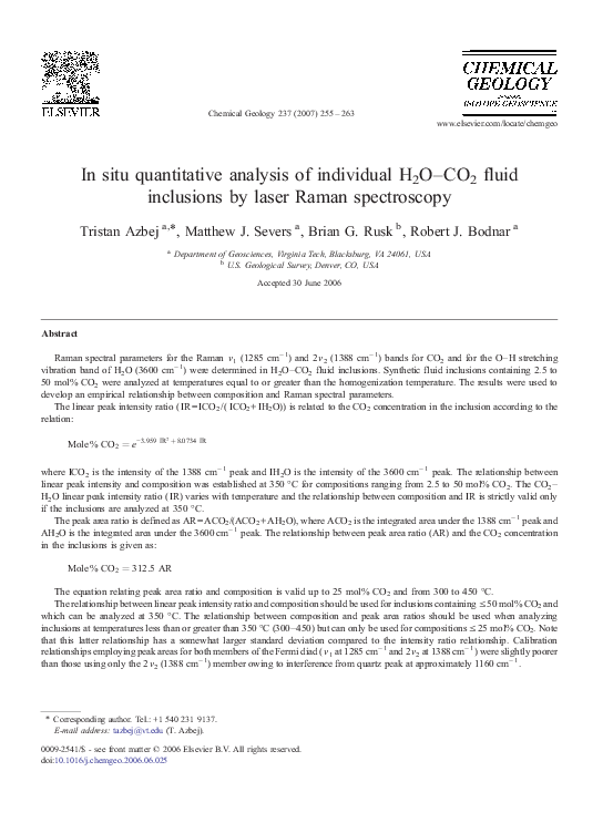 (PDF) In situ quantitative analysis of individual H2O–CO2 fluid ...