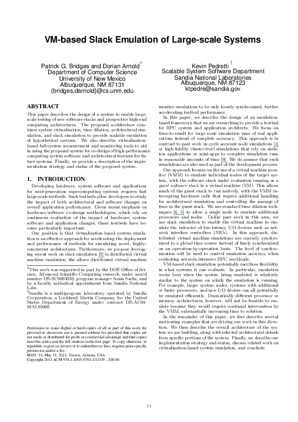(PDF) VM-based slack emulation of large-scale systems