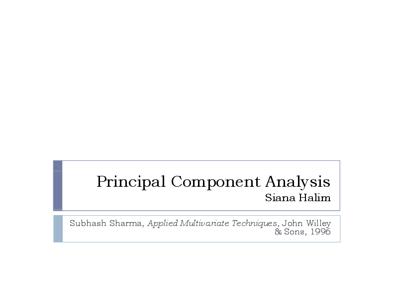 Microsoft PowerPoint - Principal Component Analysis