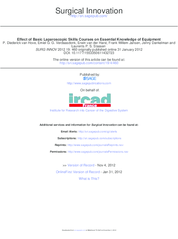 (PDF) Effect of basic laparoscopic skills courses on essential ...