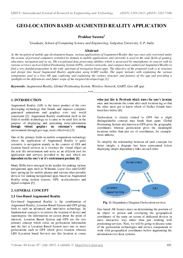 (PDF) Geo-Location Based Augmented Reality Application (PDF) Geo-Location Based Augmented Reality Application