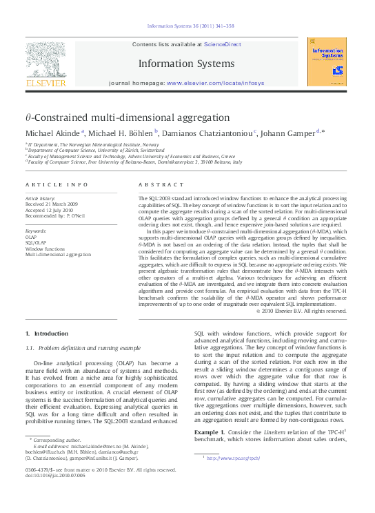 (PDF) multi-dimensional aggregation