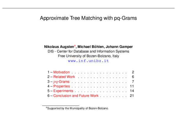 (PDF) Approximate Tree Matching with pq-Grams