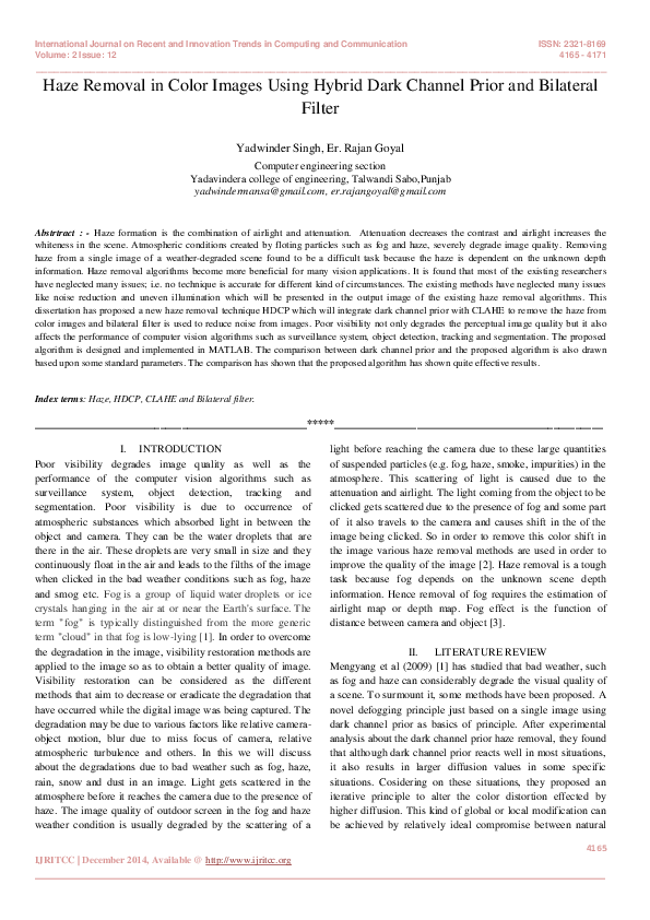 (PDF) Haze Removal in Color Images Using Hybrid Dark Channel Prior and ...