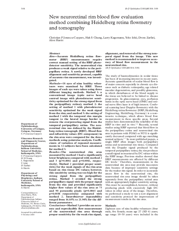 (PDF) New neuroretinal rim blood flow evaluation method combining ...