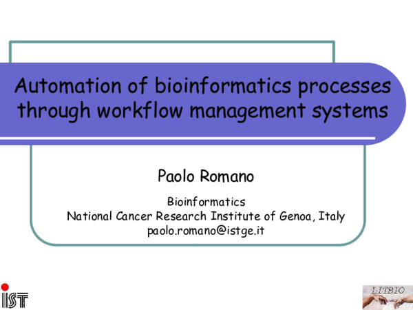 (PDF) The automation of bioinformatics processes through workflow management systems | Paolo ...