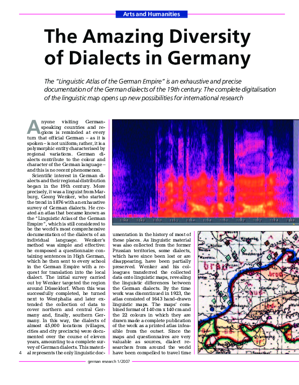 (PDF) The Amazing Diversity of Dialects in Germany