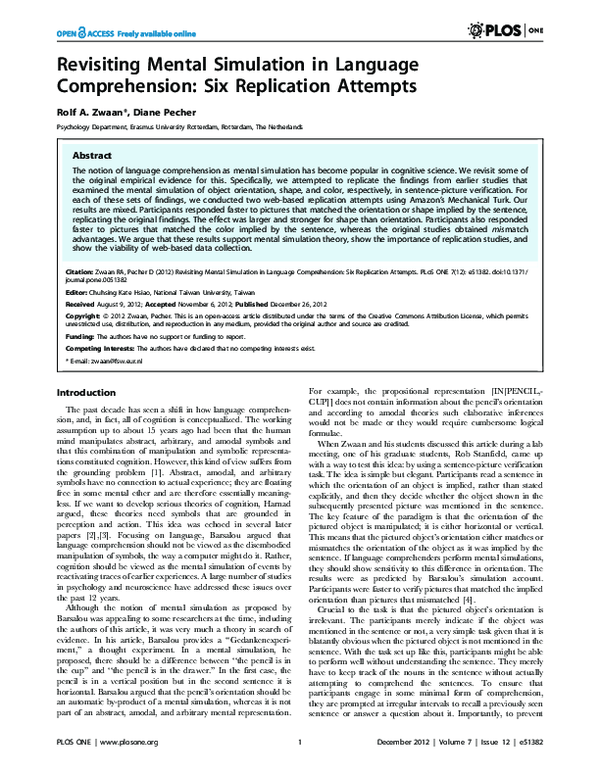 (PDF) Embodied language: A review of the role of the motor system in language comprehension