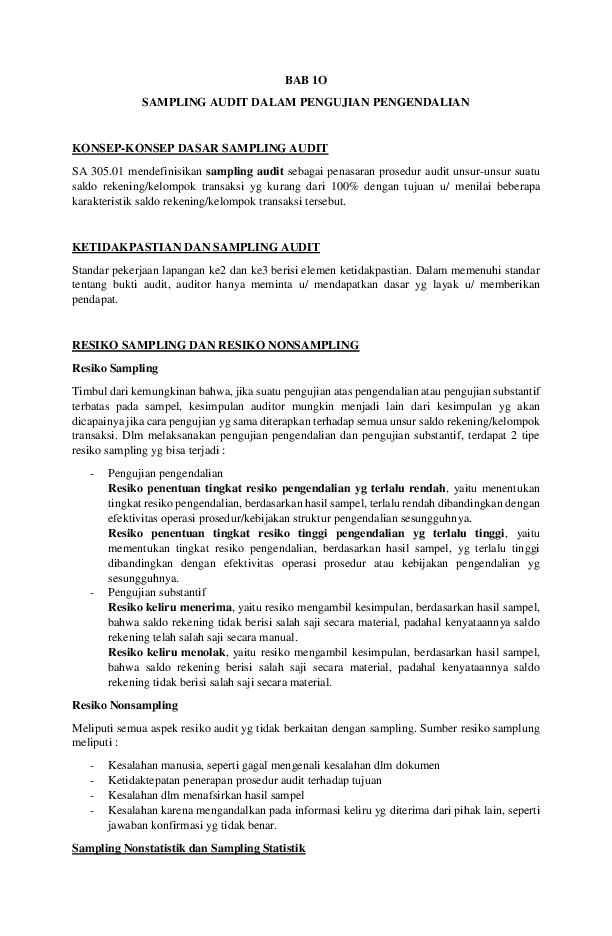 (PDF) Sampling Audit dalam Pengujian Pengendalian