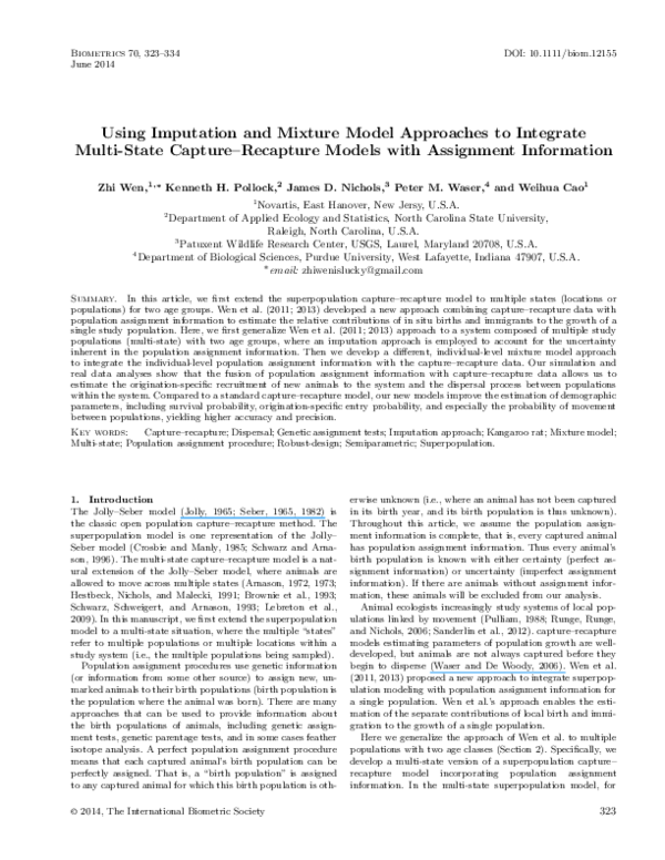 Pdf Using Imputation And Mixture Model Approaches To Integrate Multi
