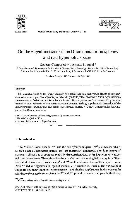 (PDF) The Plancherel measure for p-forms in real hyperbolic spaces