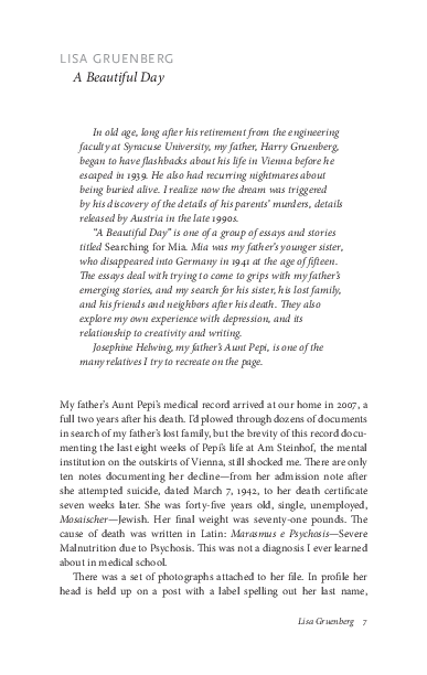 (PDF) Gruenberg rev 1 A beautiful day | Lisa Gruenberg - Academia.edu