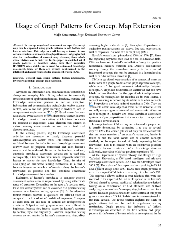 (PDF) Extending Concept Maps with Graph Patterns for Assessment