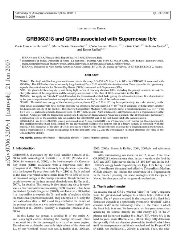 (PDF) GRB 970228 and a class of GRBs with an initial spikelike emission | Remo Ruffini ...