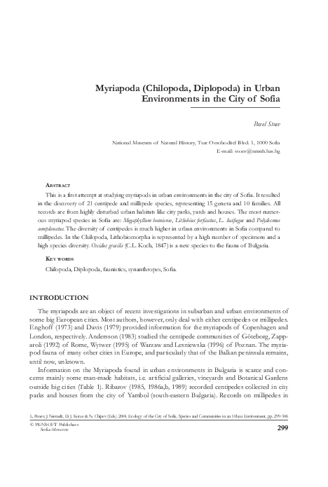 (PDF) The types of Chilopoda and Diplopoda (Myriapoda) housed at the ...