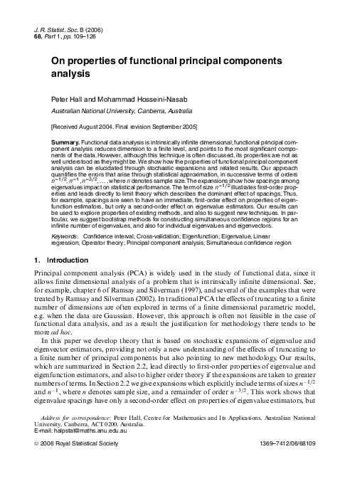 (PDF) On properties of functional principal components analysis