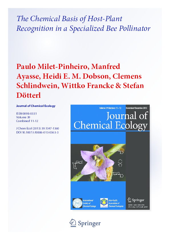 Pdf The Chemical Basis Of Host Plant Recognition In A Specialized Bee Pollinator