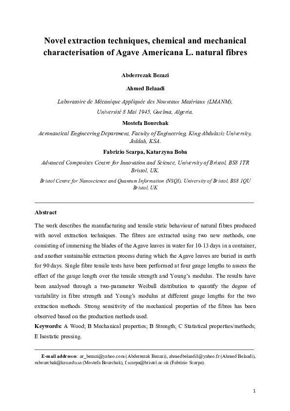 (PDF) Novel extraction techniques, chemical and mechanical ...