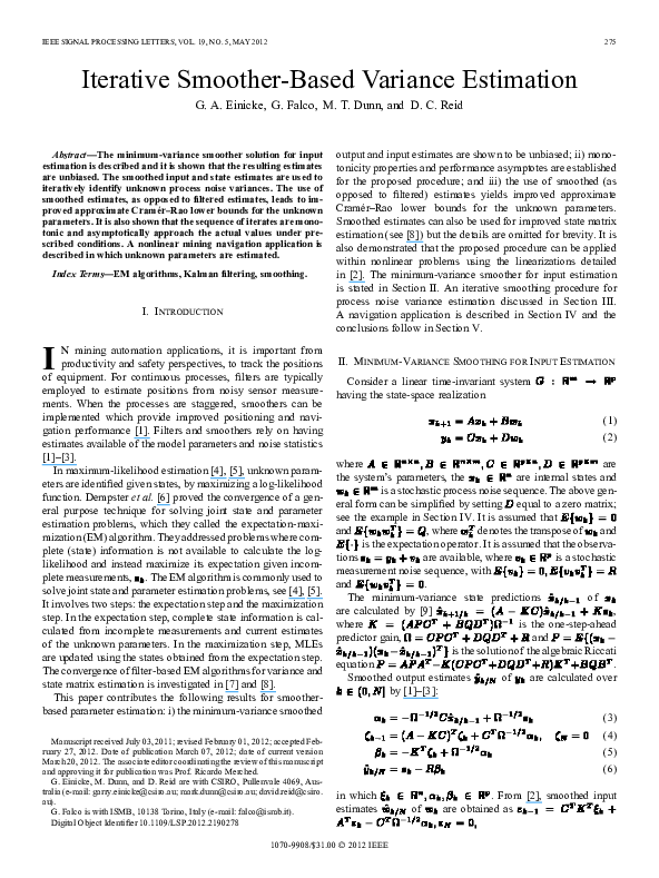 (PDF) Iterative Smoother-Based Variance Estimation