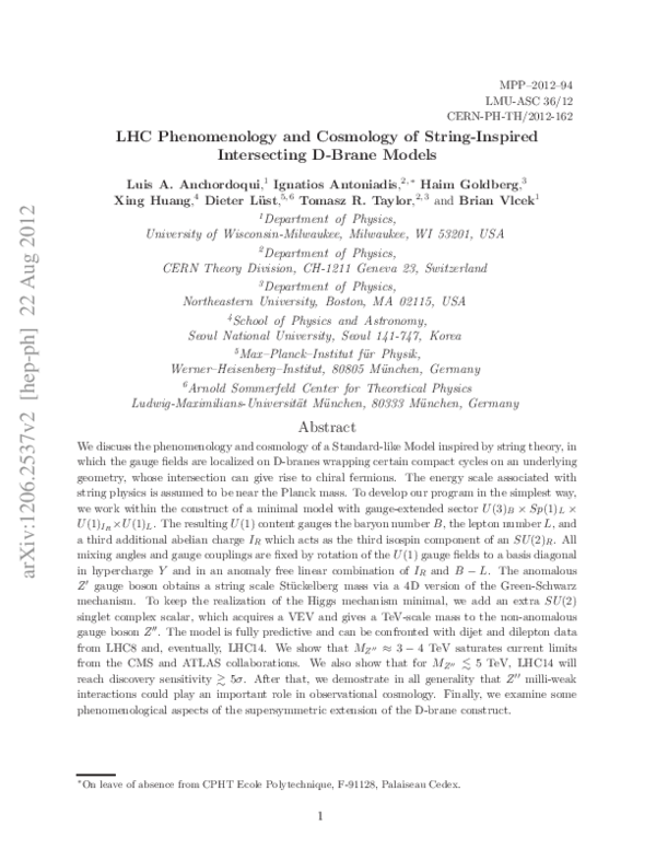 Pdf Minimal Embedding Of The Standard Model Into Intersecting D Brane
