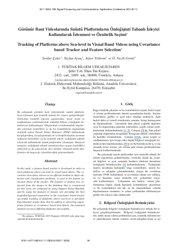 (PDF) Tracking of platforms above sea-level in visual band videos using covariance based tracker ...