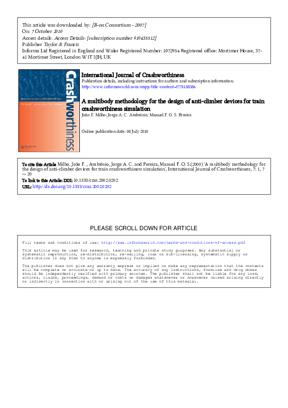 (PDF) A multibody methodology for the design of anti-climber devices ...