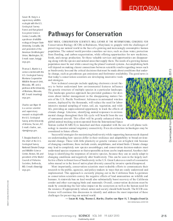 (PDF) Pathways for Conservation