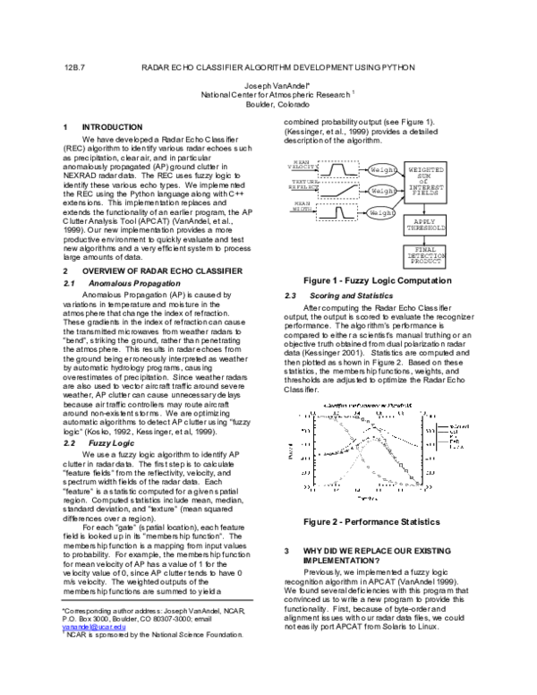 Pdf Radar Echo Classifier Algorithm Development Using Python