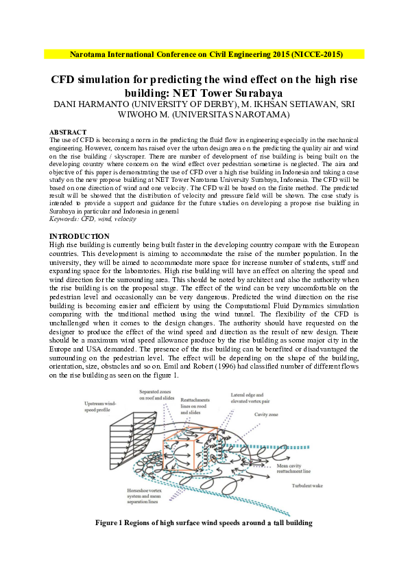 CFD simulation for predicting the wind effect on the high rise building ...