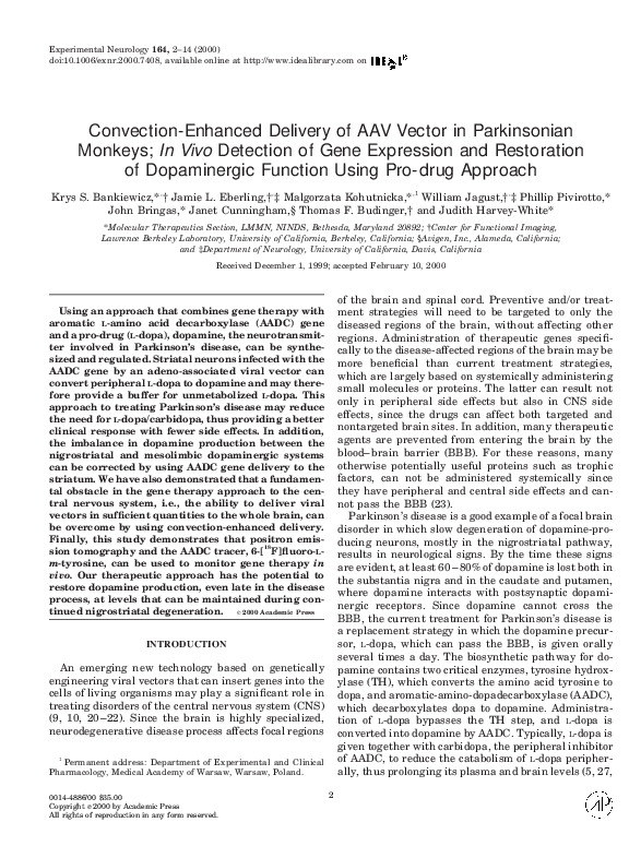 (PDF) Convection-Enhanced Delivery of AAV Vector in Parkinsonian ...