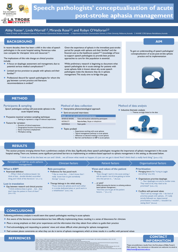 (PDF) Speech pathologists’ conceptualisation of acute post-stroke ...