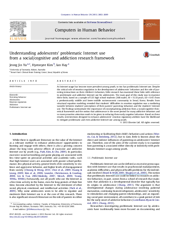 (PDF) Understanding adolescents’ problematic Internet use from a social ...