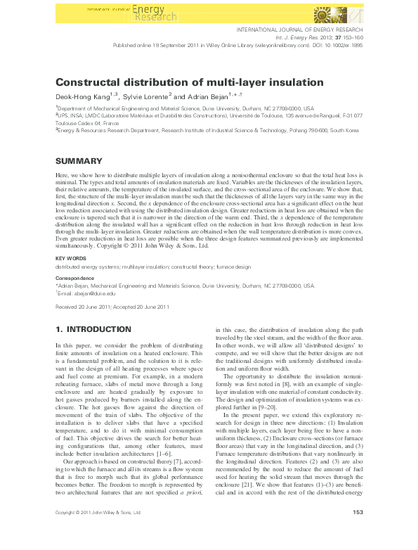 Pdf Constructal Distribution Of Multi Layer Insulation